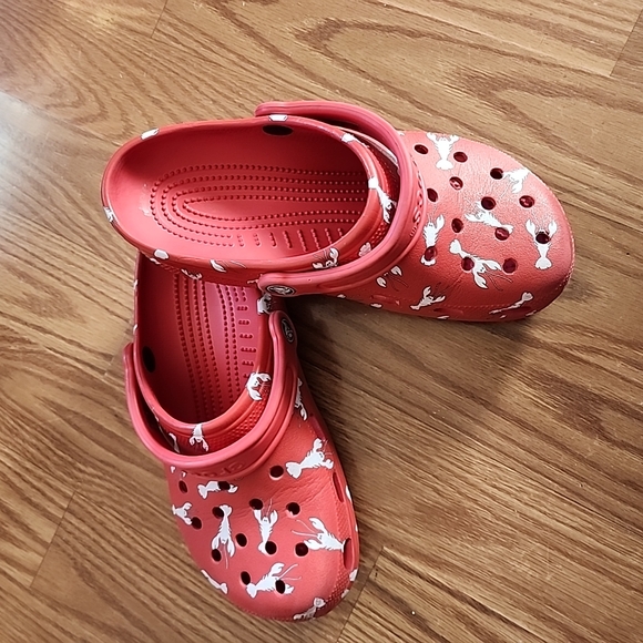 CROCS | Shoes | Crocs Red Mules With Perforated Design And Comfortable ...
